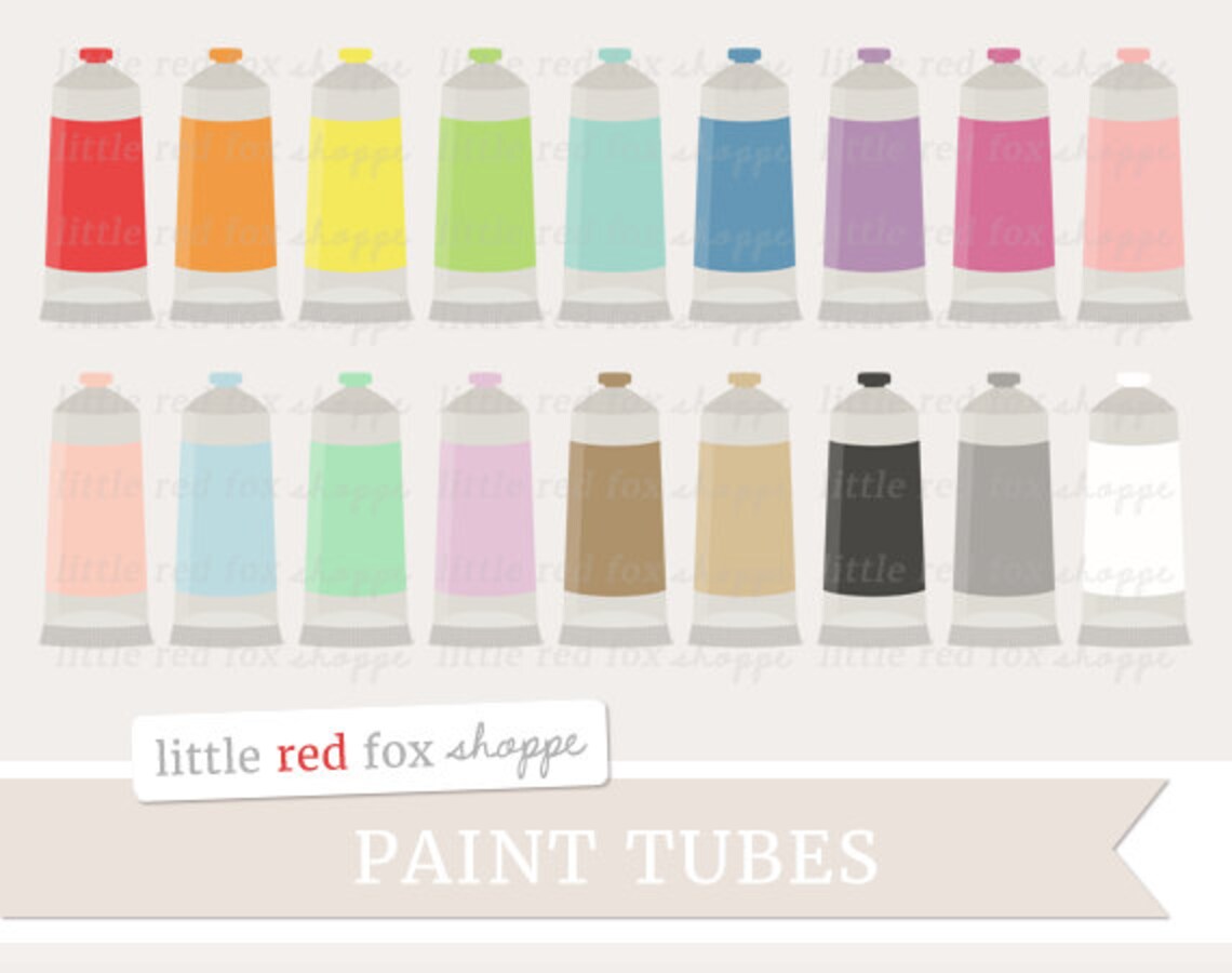 Paint Tube Clipart Painting Clip Art Paint Brush Paintbrush - Etsy