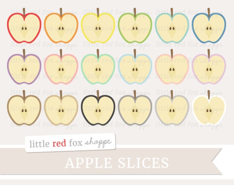 Apple Slice Clipart Fruit Clip Art Food Dessert Produce - Etsy
