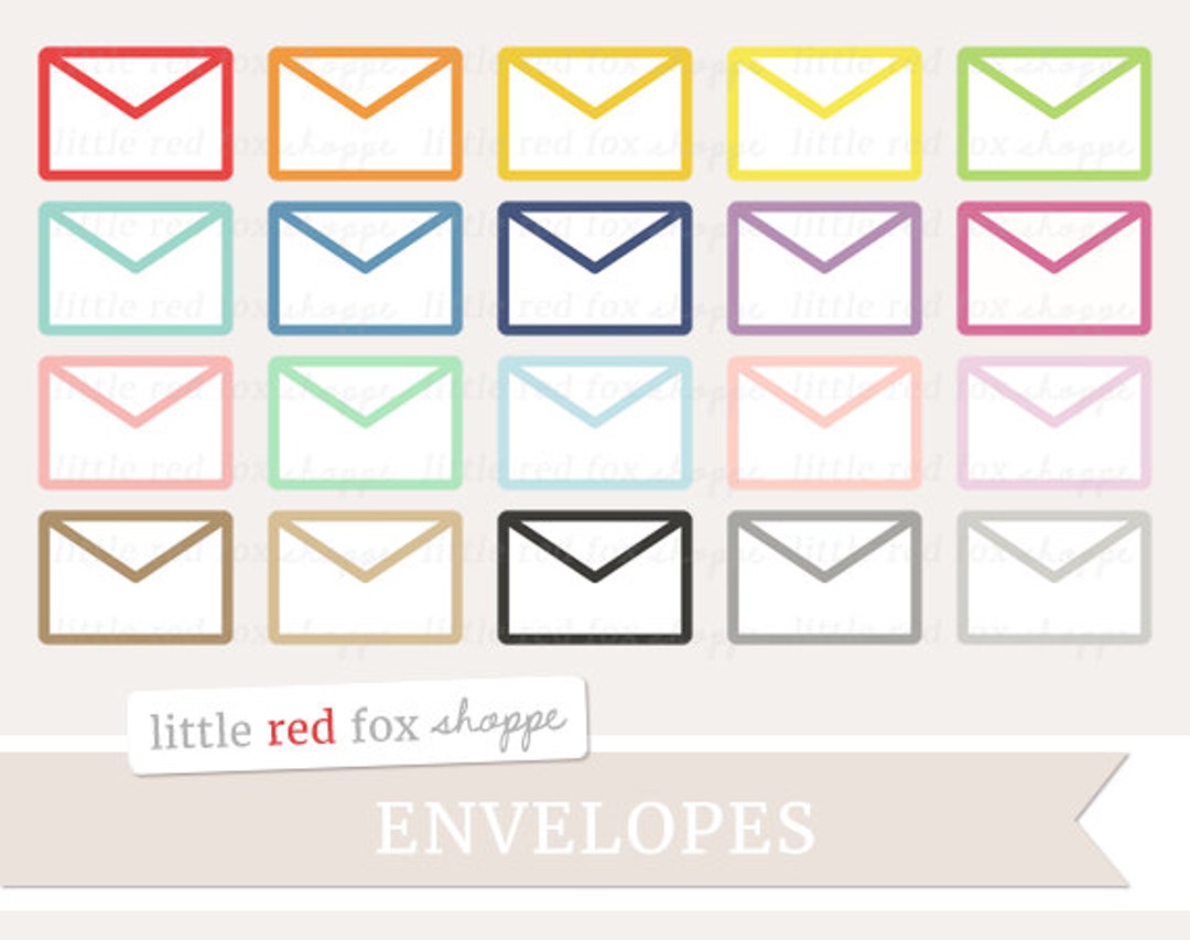 Envelope Clipart, Office Clip Art Mail Letter Stationery Color Label ...