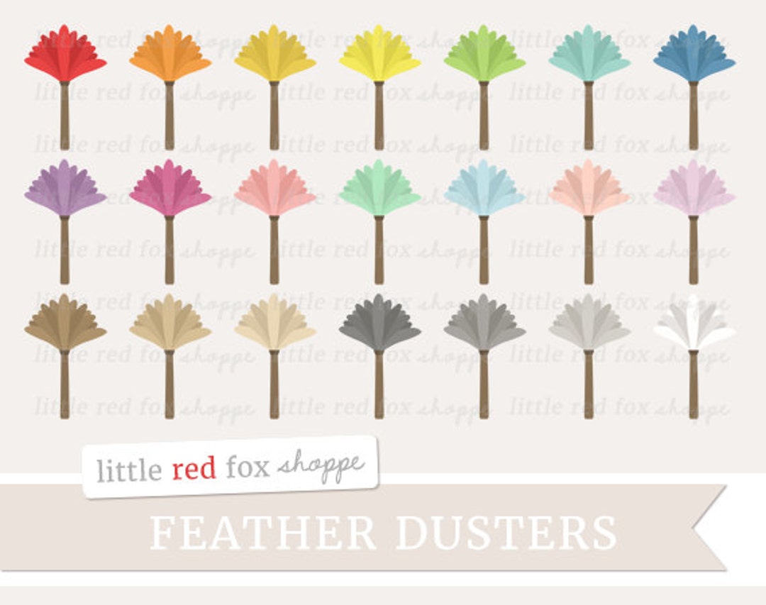 Feather Duster Clipart, Cleaning Clip Art Dusting Rainbow Vintage Clean ...