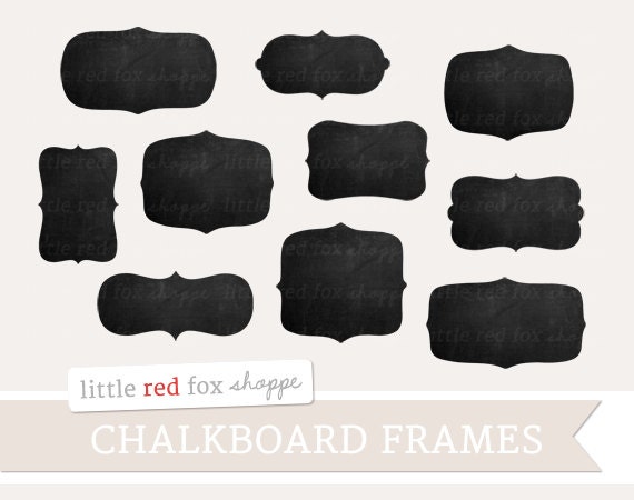 Chalkboard Frames Digital Hand Drawn Labels Doodle Clip Art - Etsy