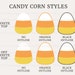 Kawaii Candy Corn Kit Clipart, Halloween Clip Art Expression Happy Sad ...