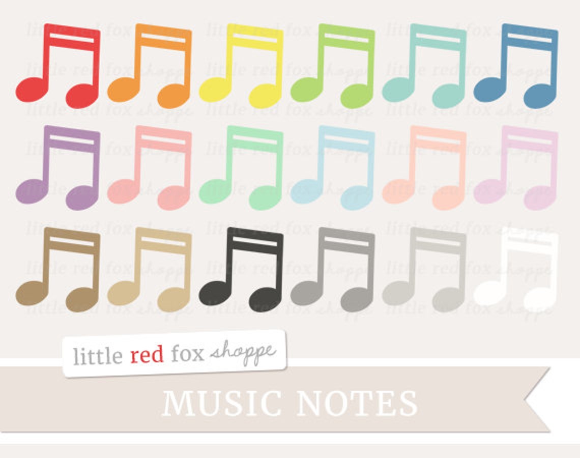 Music Notes Clipart Music Symbol Clip Art Piano Class Art | Etsy