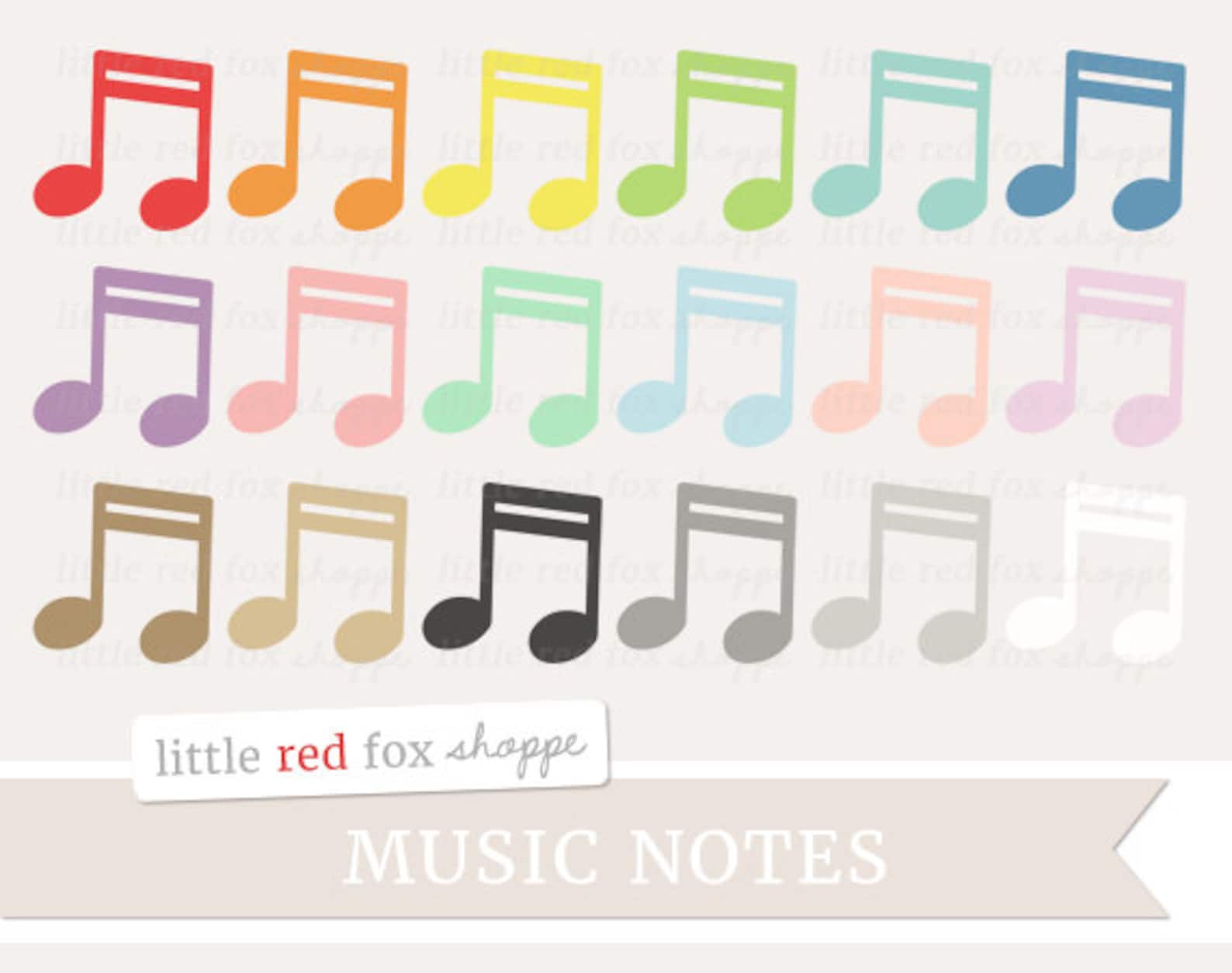 Music Notes Clipart Music Symbol Clip Art Piano Class Art | Etsy