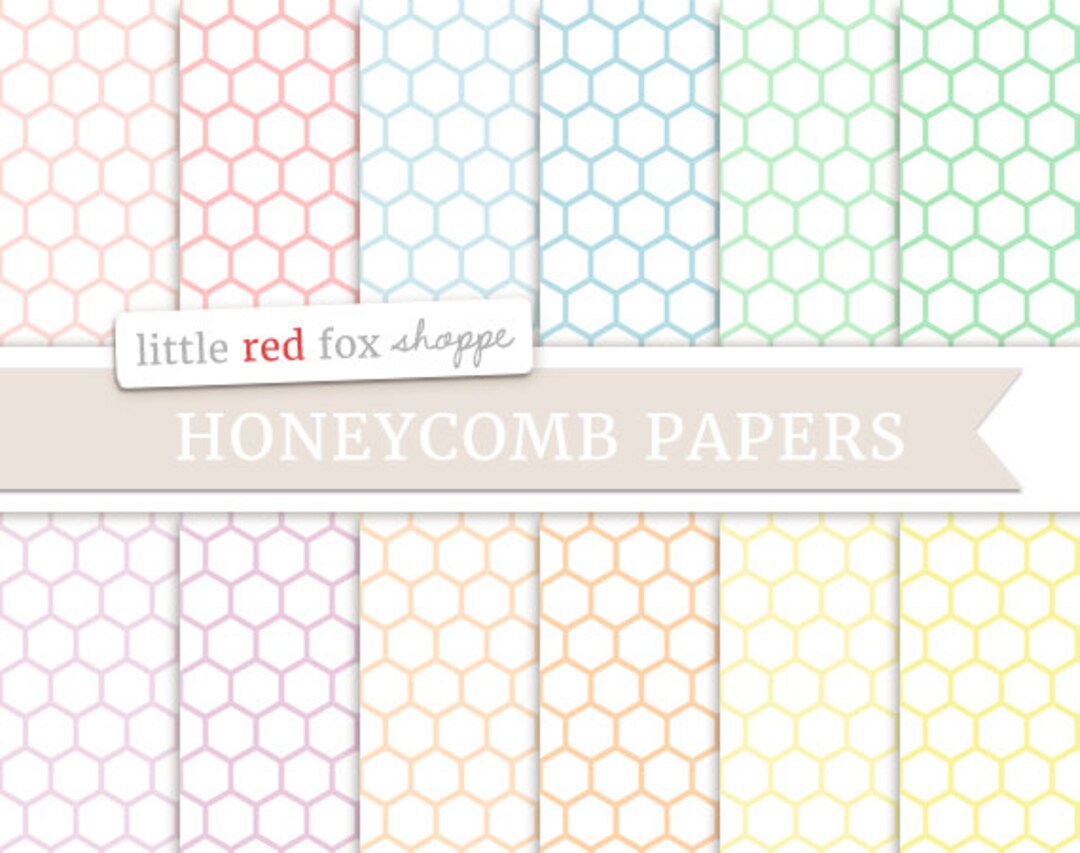 Honeycomb Digital Papers, Pastel Scrapbooking Background Wallpaper ...
