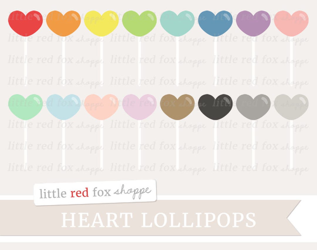 Heart Lollipop Clipart, Valentine's Day Clip Art, Easter Clipart ...