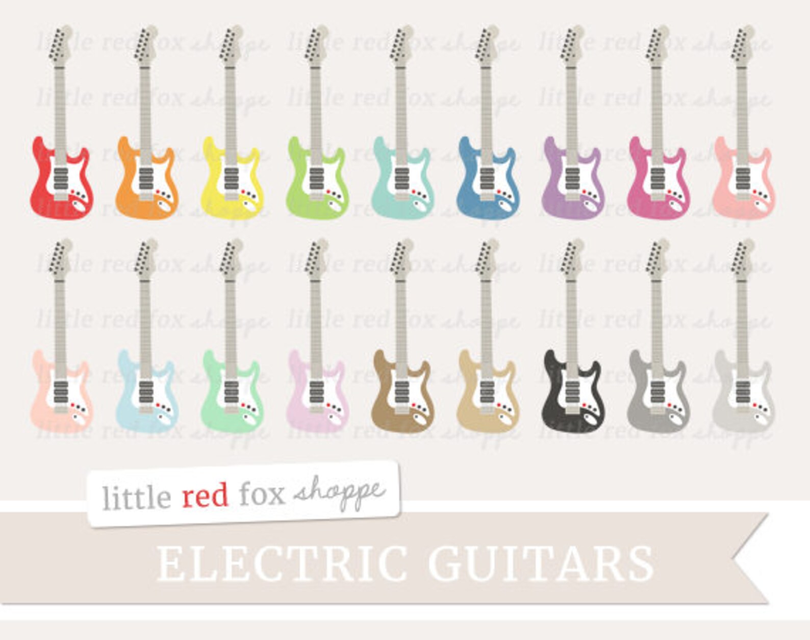 Electric Guitar Clipart Instrument Clip Art Music Clipart | Etsy