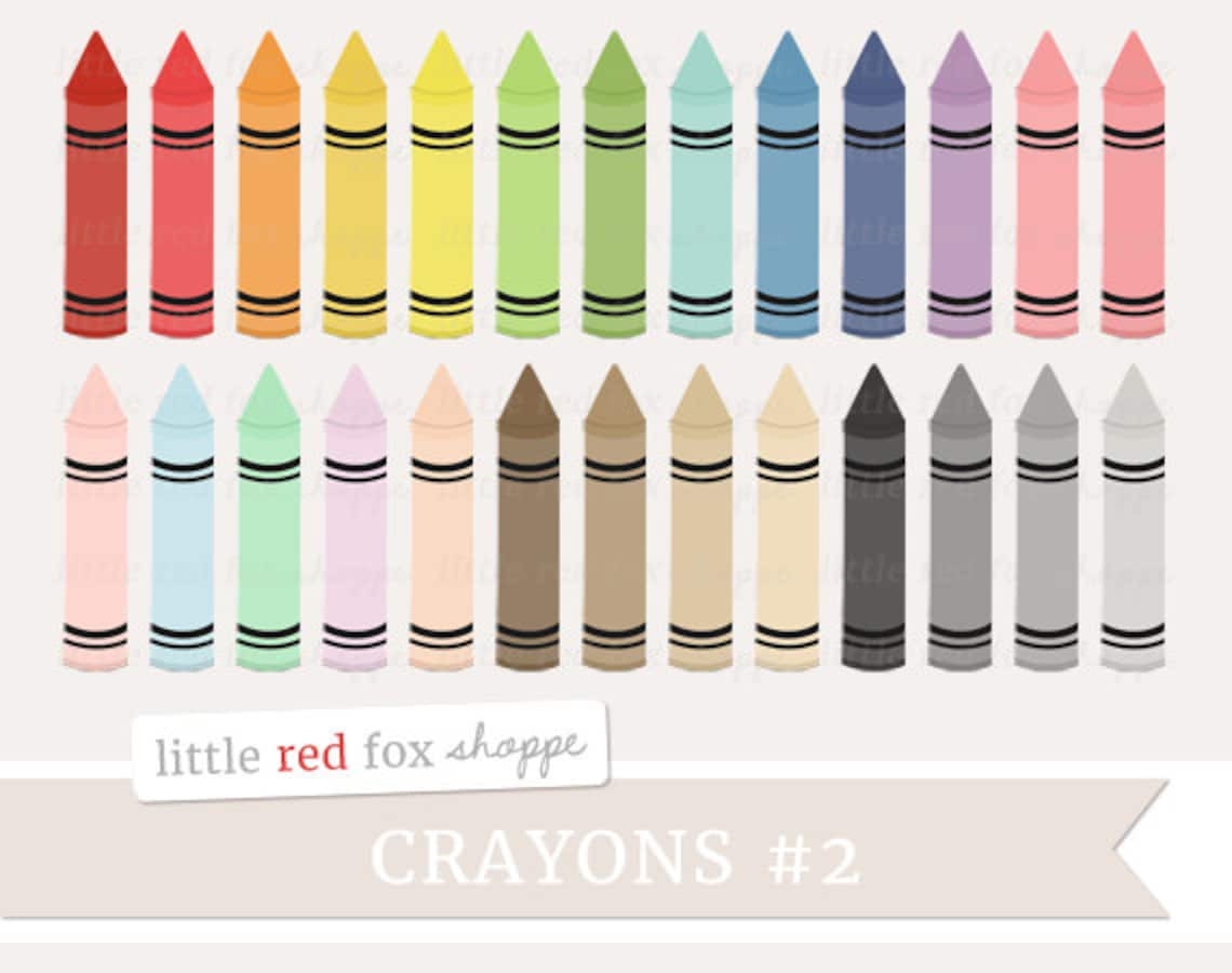 Crayon Clipart School Supplies Clip Art Pencil Teacher - Etsy
