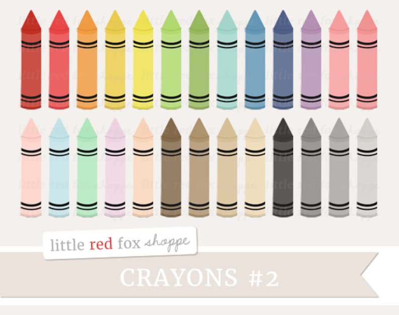 Crayon Clipart School Supplies Clip Art Pencil Teacher - Etsy