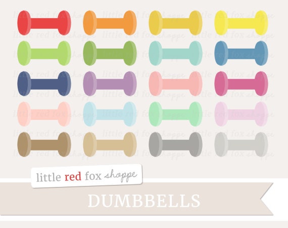 Dumbbell Clipart Fitness Clip Art Health Exercise Athletic | Etsy