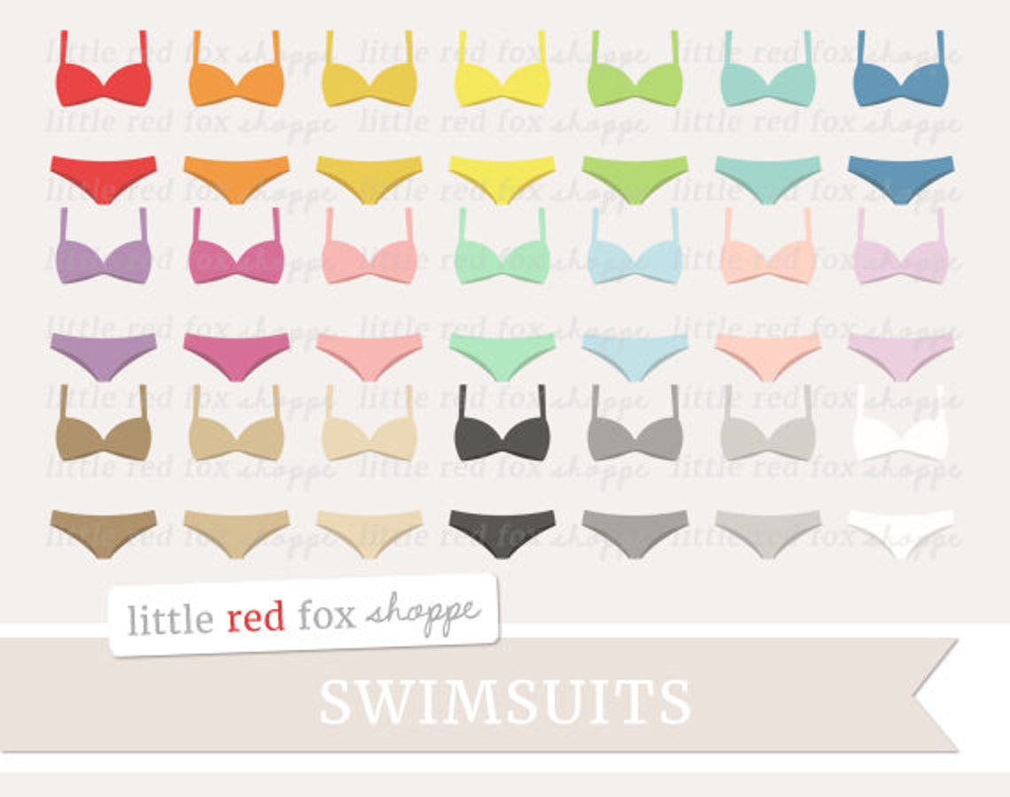Bikini Clipart Swimsuit Clip Art Swim Suit Clipart Summer - Etsy