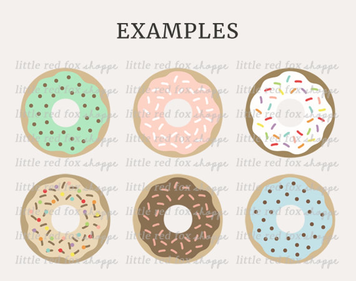 Donut Kit Clipart Doughnut Clip Art Dough Nut Sprinkle Food - Etsy
