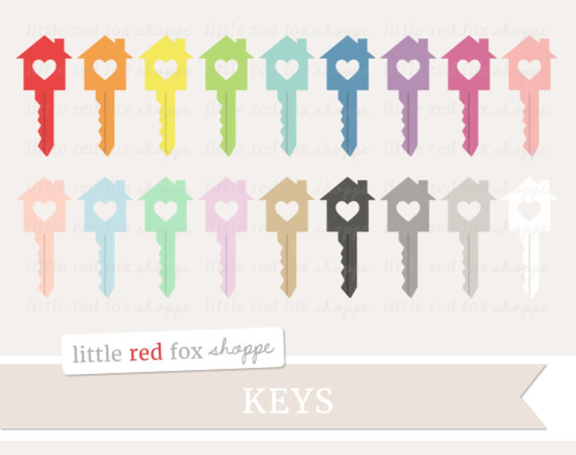 Heart House Key Clipart Moving Clip Art Key Clipart - Etsy