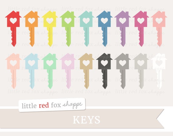 Heart House Key Clipart Moving Clip Art Key Clipart - Etsy