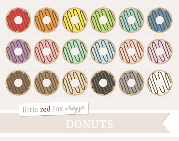 Donut Clipart Doughnut Clip Art Dough Nut Frosting Icing | Etsy