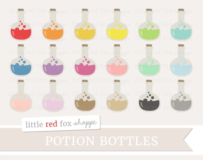 Potion Bottle Clipart Glass Beaker Clip Art Halloween Bubbles - Etsy
