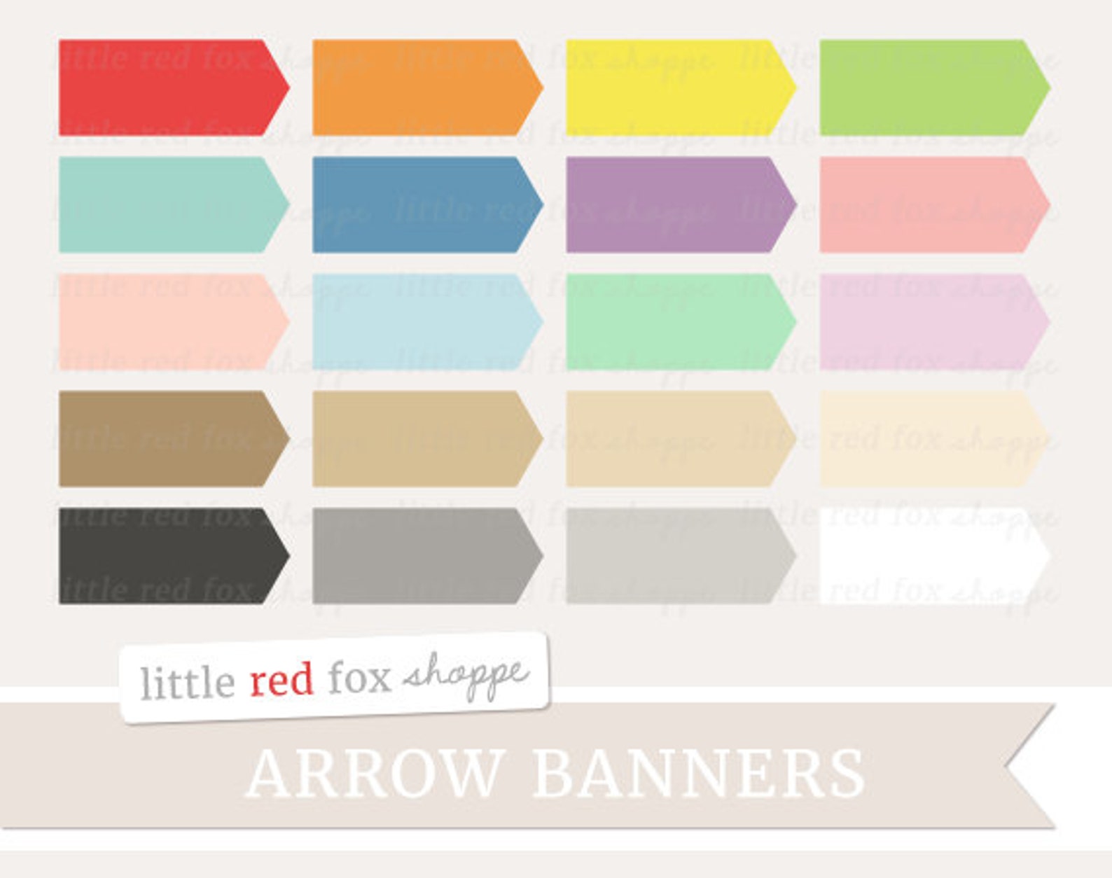 Arrow Banner Clipart Arrow Label Clip Art Cute Frame Pennant - Etsy