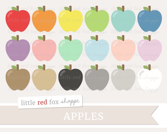 Apple Clipart Fruit Clip Art Teacher Teaching School Lunch - Etsy