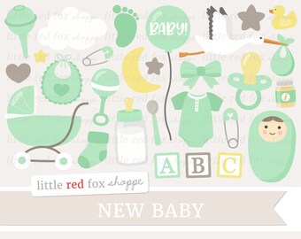 Premium Oh Baby Clipart & Vectors Set in Hemlock Hemlock - Etsy