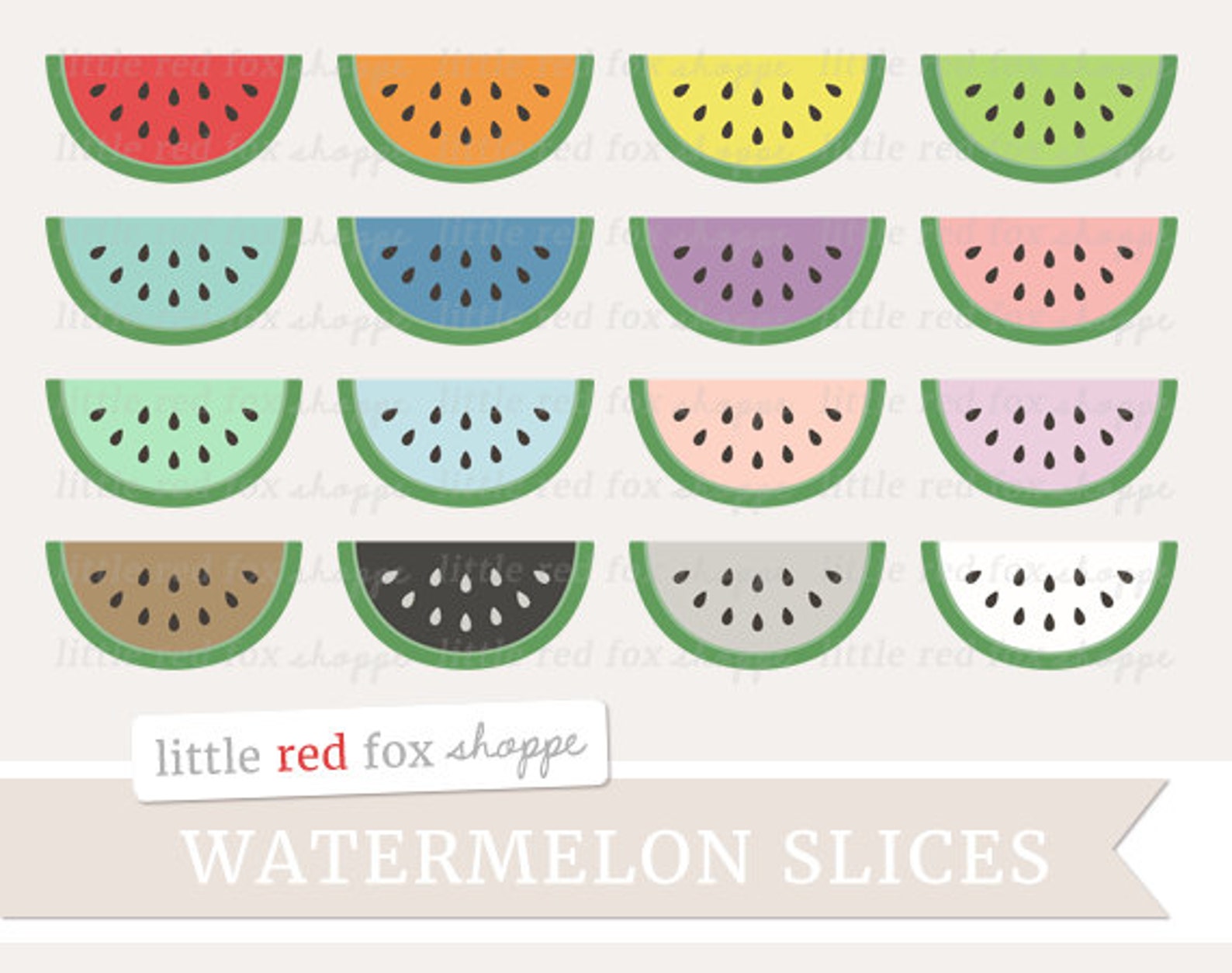 Watermelon Slice Clipart Fruit Clip Art Summer Party Fruit - Etsy