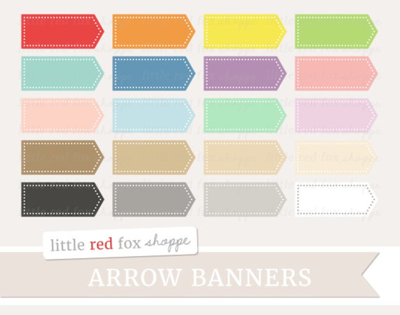 Arrow Banner Clipart Arrow Label Clip Art Polka Dot Border - Etsy