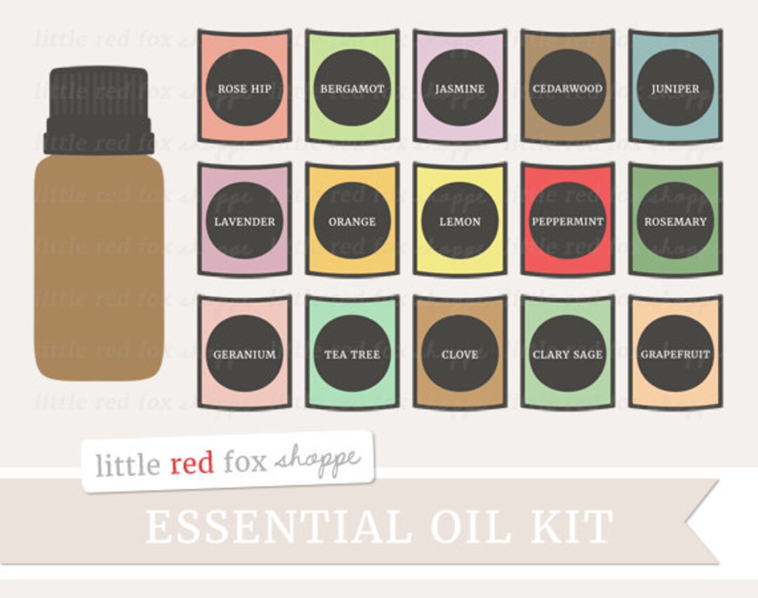 Essential Oil Bottle Kit, Amber Bottle Clipart, Aromatherapy Health ...
