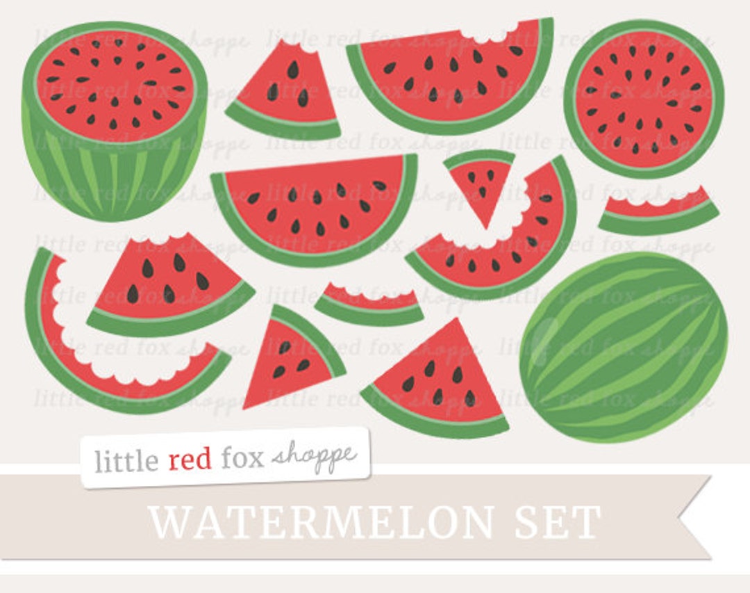 Watermelon Clipart, Fruit Clip Art Summer Watermelon Slice Seed Wedge ...