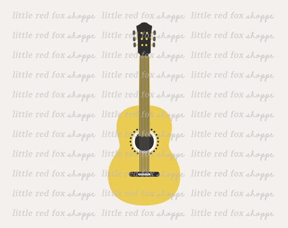 Guitar Clipart Instrument Clip Art Acoustic Musical Band Folk | Etsy