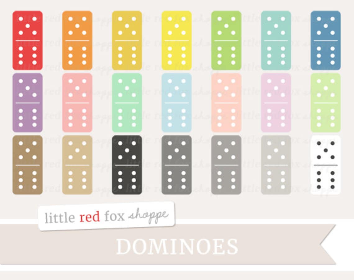 Domino Clipart Dominoes Clip Art Dominos Board Game Classic - Etsy