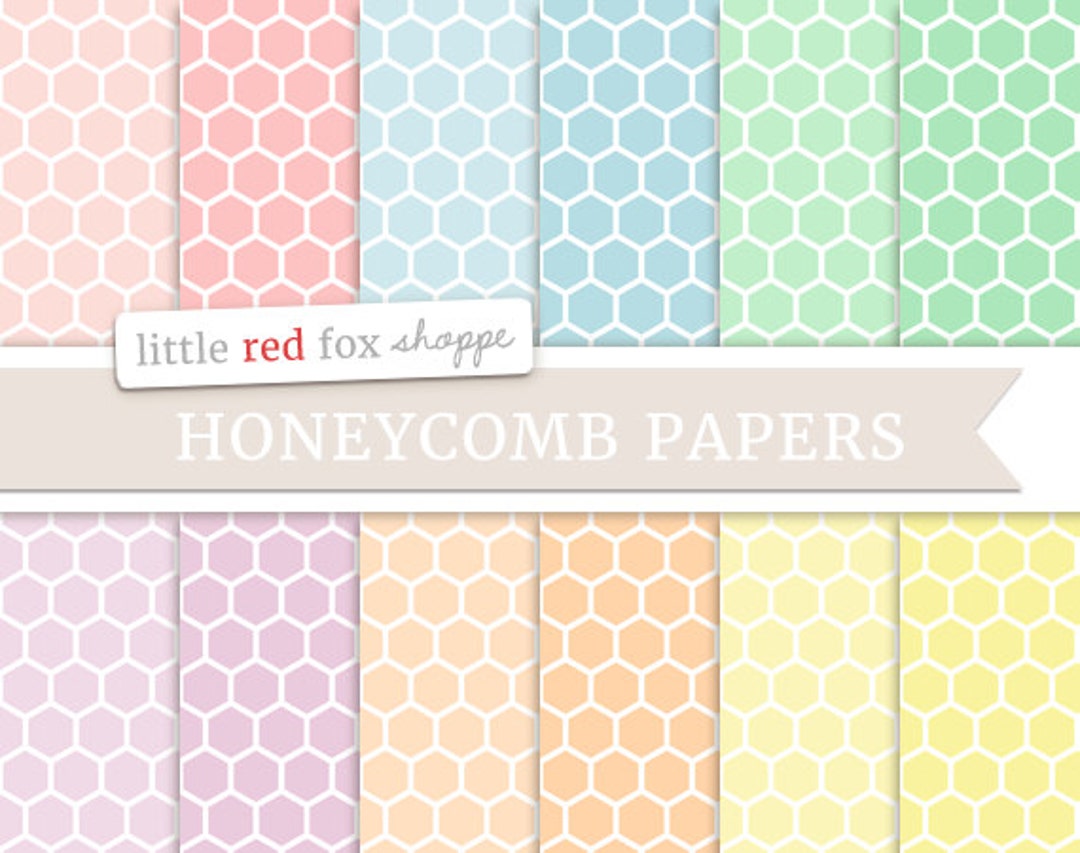 Honeycomb Digital Papers, Pastel Scrapbooking Background Wallpaper ...