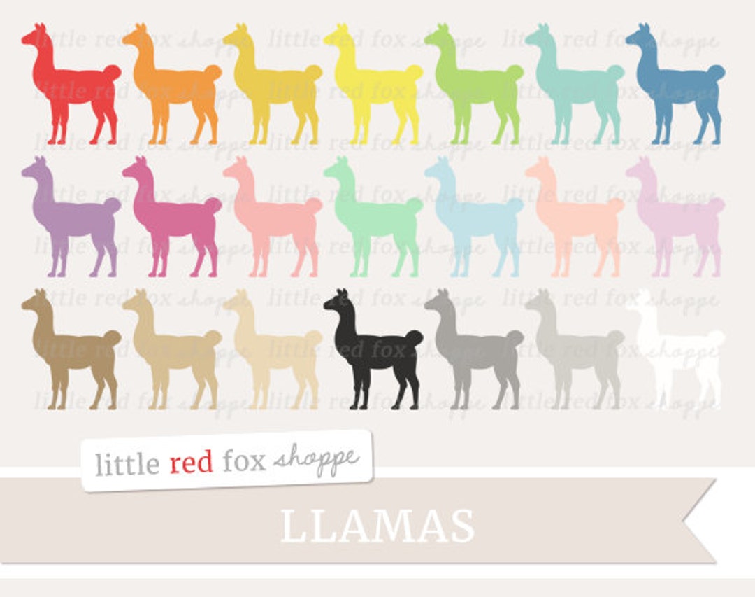Llama Clipart, Alpaca Clip Art Animal Farm Silhouette Pet Petting Zoo ...
