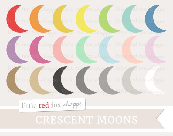 Crescent Moon Clipart Weather Clip Art Nursery Storm Baby | Etsy