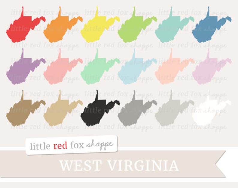 West Virginia Clipart US State Clip Art USA Clipart State - Etsy