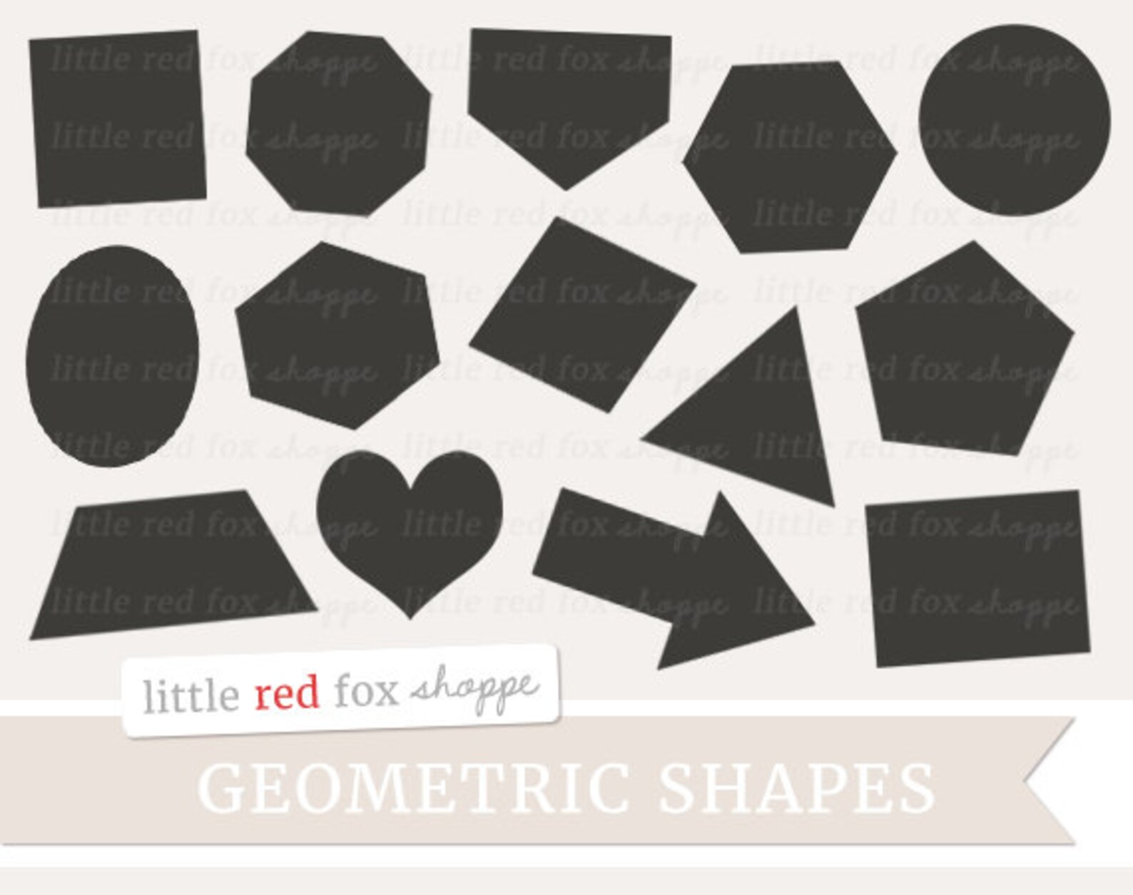 Geometric Shape Clipart Basic Shape Clip Art Label Tag - Etsy