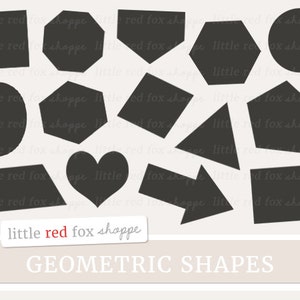 Geometric Shape Clipart, Basic Shape Clip Art Label Tag Hexagon Frame ...