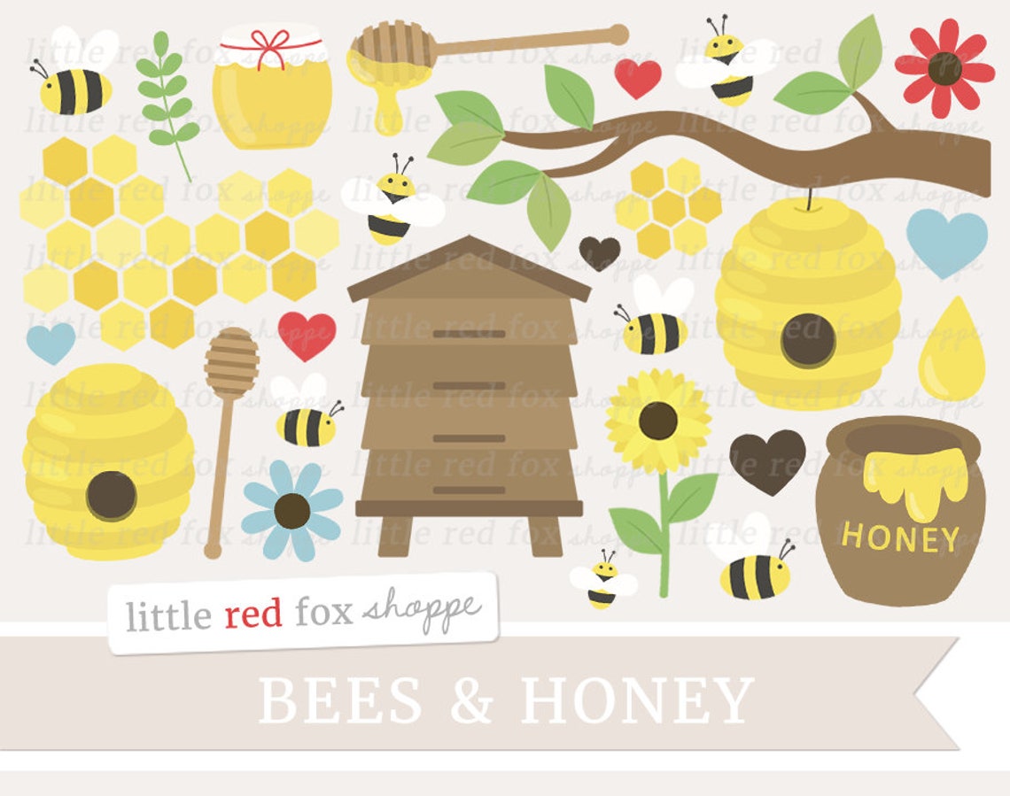 Bees & Honey Clipart Honey Clip Art Beehive Clipart Honey - Etsy