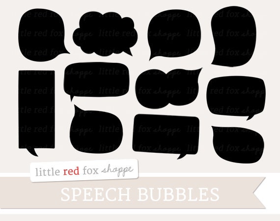 Speech Bubble Clipart Thought Cloud Clip Art Speech Cloud | Etsy