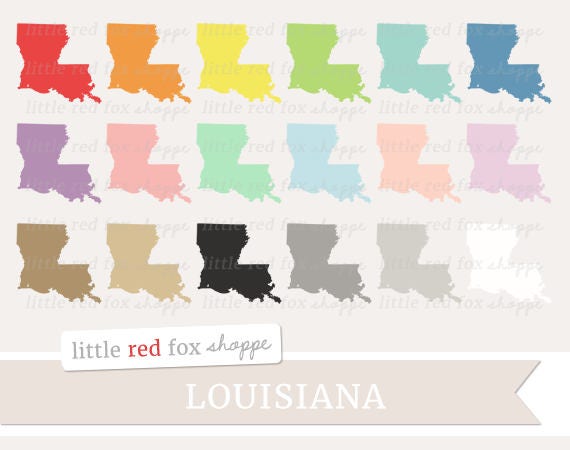 Louisiana Clipart US State Clip Art USA Clipart State | Etsy