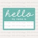 Hello Name Tag Clipart, Name Tag Clip Art Teacher Class Frame ...