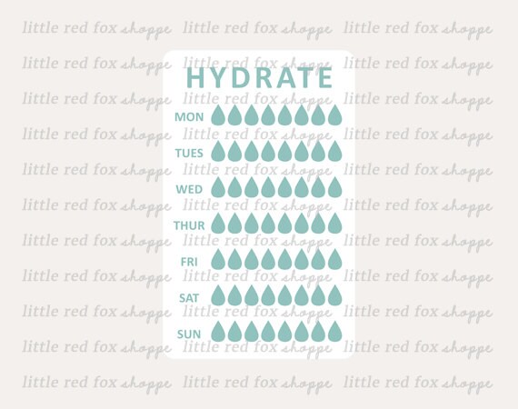 Hydration Clipart Weekly Hydrate Labels Clip Art Planner Erin | Etsy
