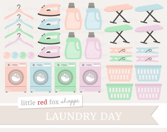 Laundry Clipart Laundry Day Clip Art Washing Machine Washer | Etsy