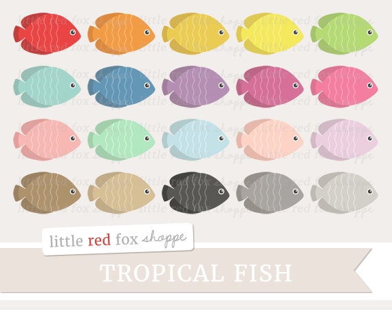 Tropical Fish Clipart Ocean Clip Art Animal Sea Life Aquatic | Etsy