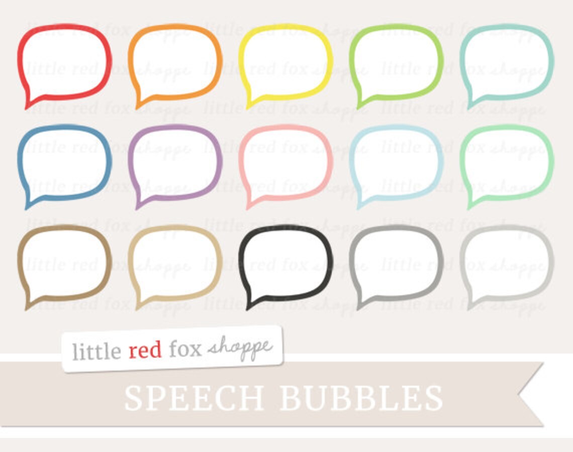 Speech Bubble Clipart Thought Cloud Clip Art Speech Cloud - Etsy