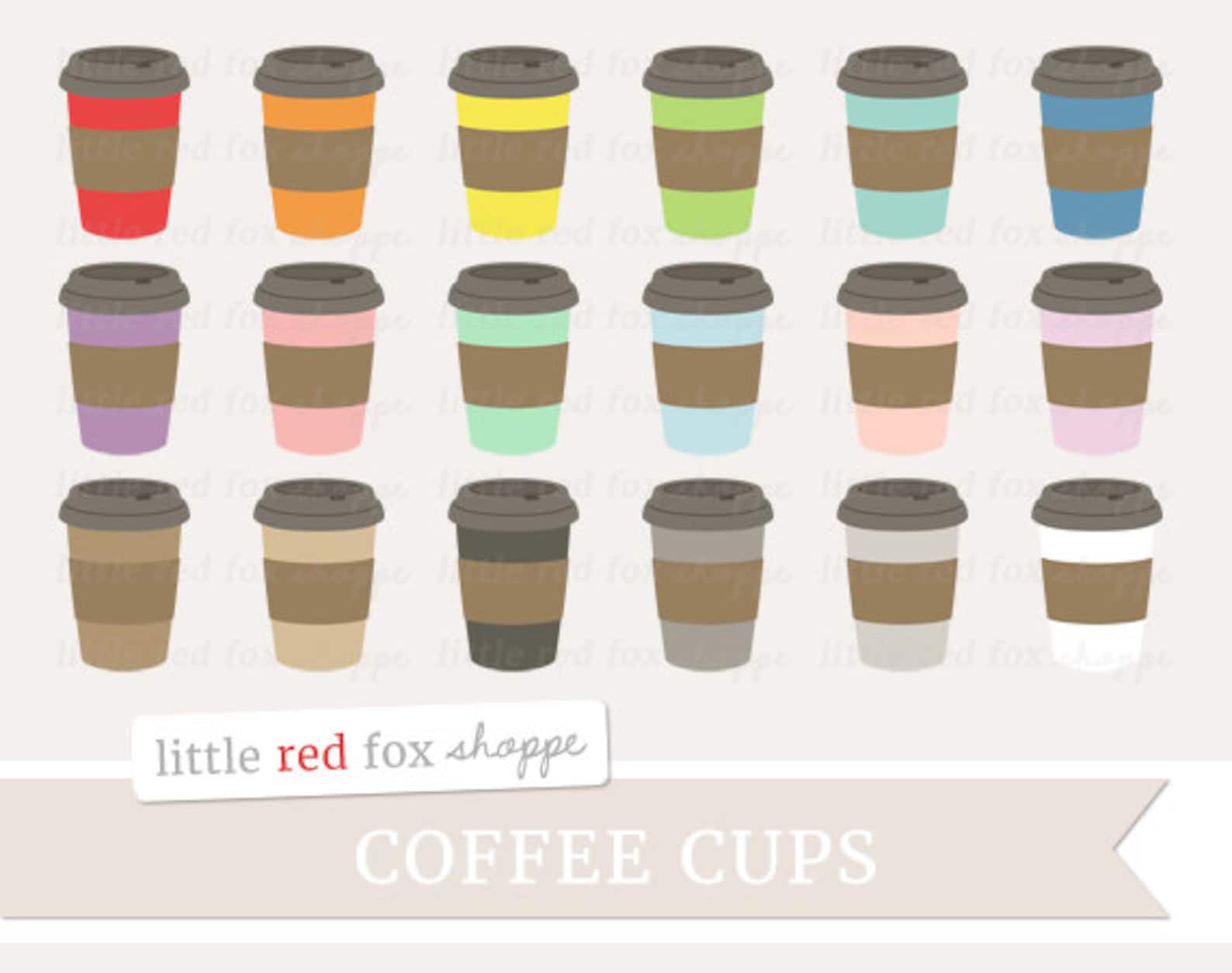 Coffee Clipart, Paper Cup Clip Art Latte Cappuccino Drink Mug Beverage ...