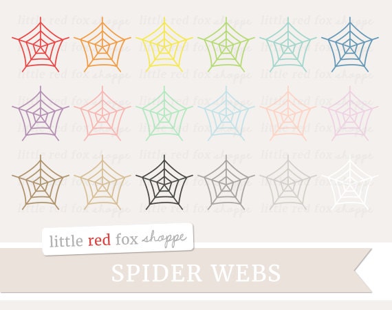 Spider Web Clipart Halloween Clip Art Spooky Fall Autumn | Etsy