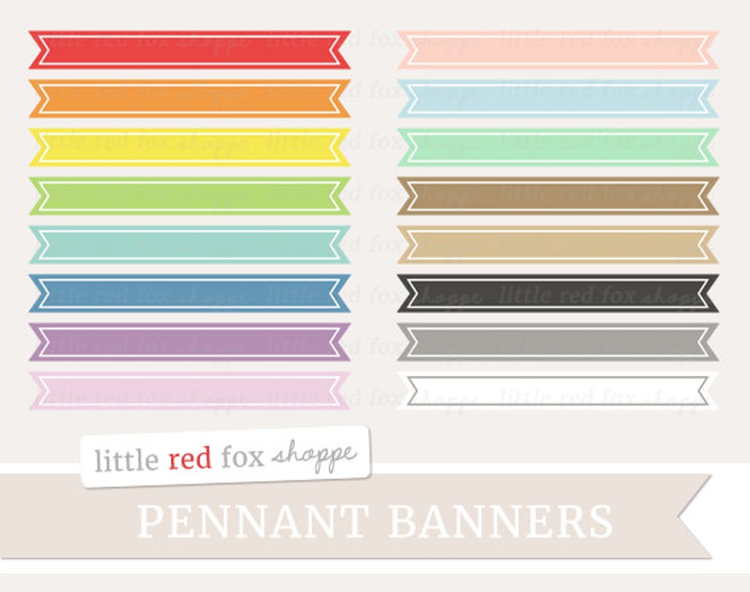 Border Pennant Banners Clipart, Flag Label Clip Art Frame Cute Vintage ...