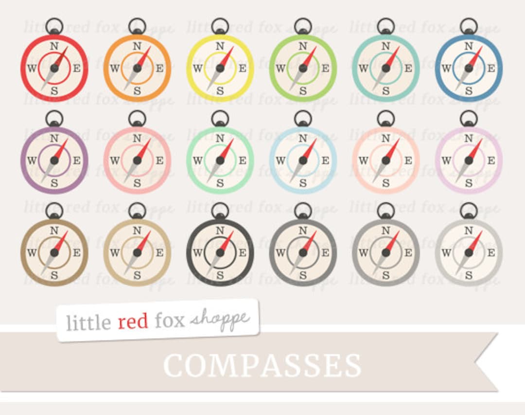 Compass Clipart, Nautical Clip Art Sailor Camping Ocean Sea Boat Ship ...