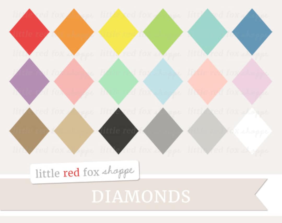 Diamond Clipart, Geometric Clip Art Cute Label Basic Shape Tag Polygon ...