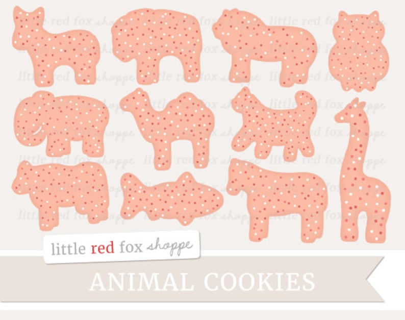 Animal Cookie Clipart Animal Cracker Clip Art Snack Treat - Etsy