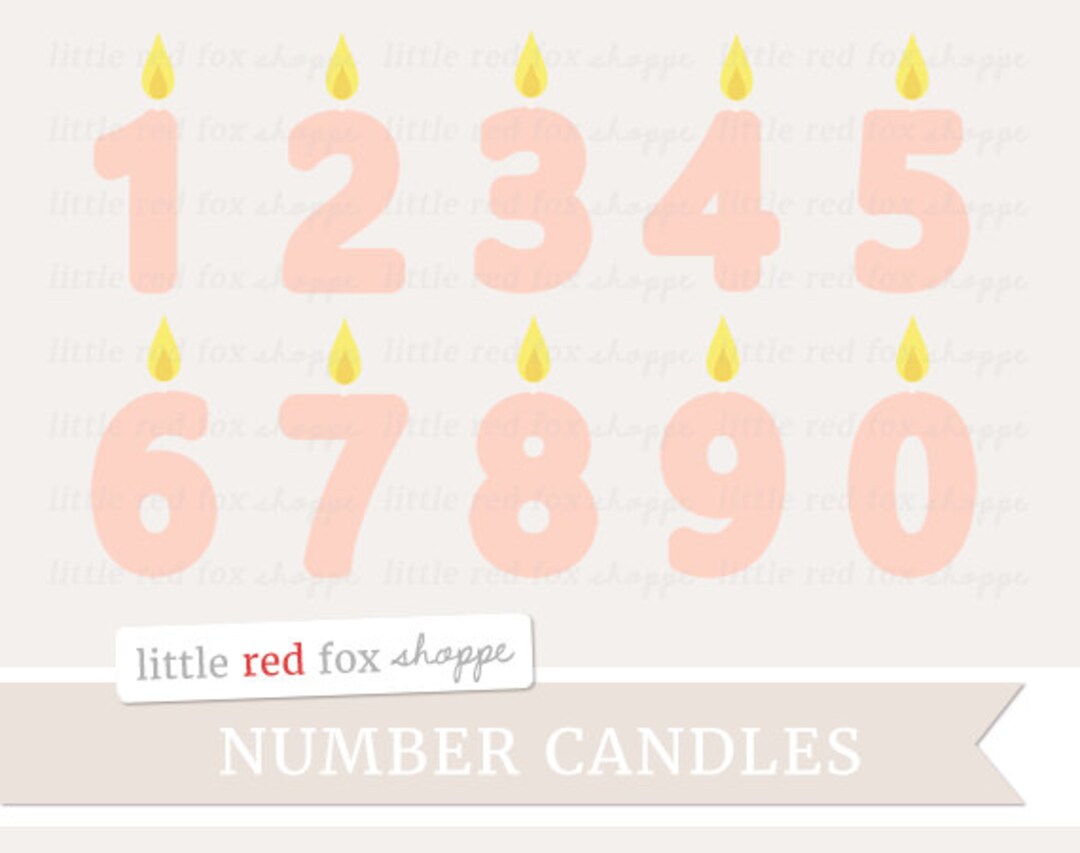 Birthday Candle Clipart, Number Candle Clip Art Kids Party Cake Cupcake ...